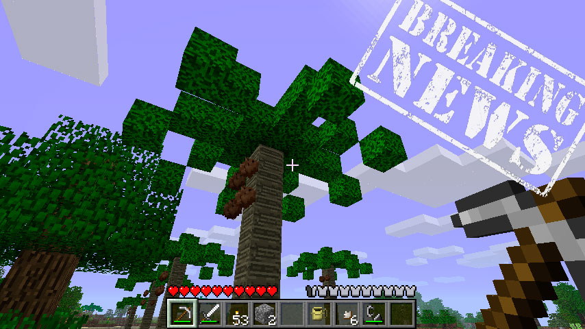 Trasladan la palmera de la Glorieta de Pío XII al Minecraft